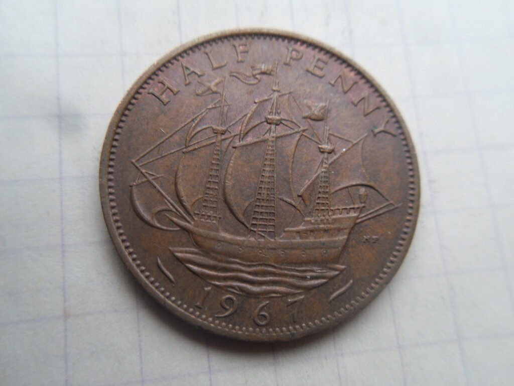 Великобритания 1/2 пенни, 1967