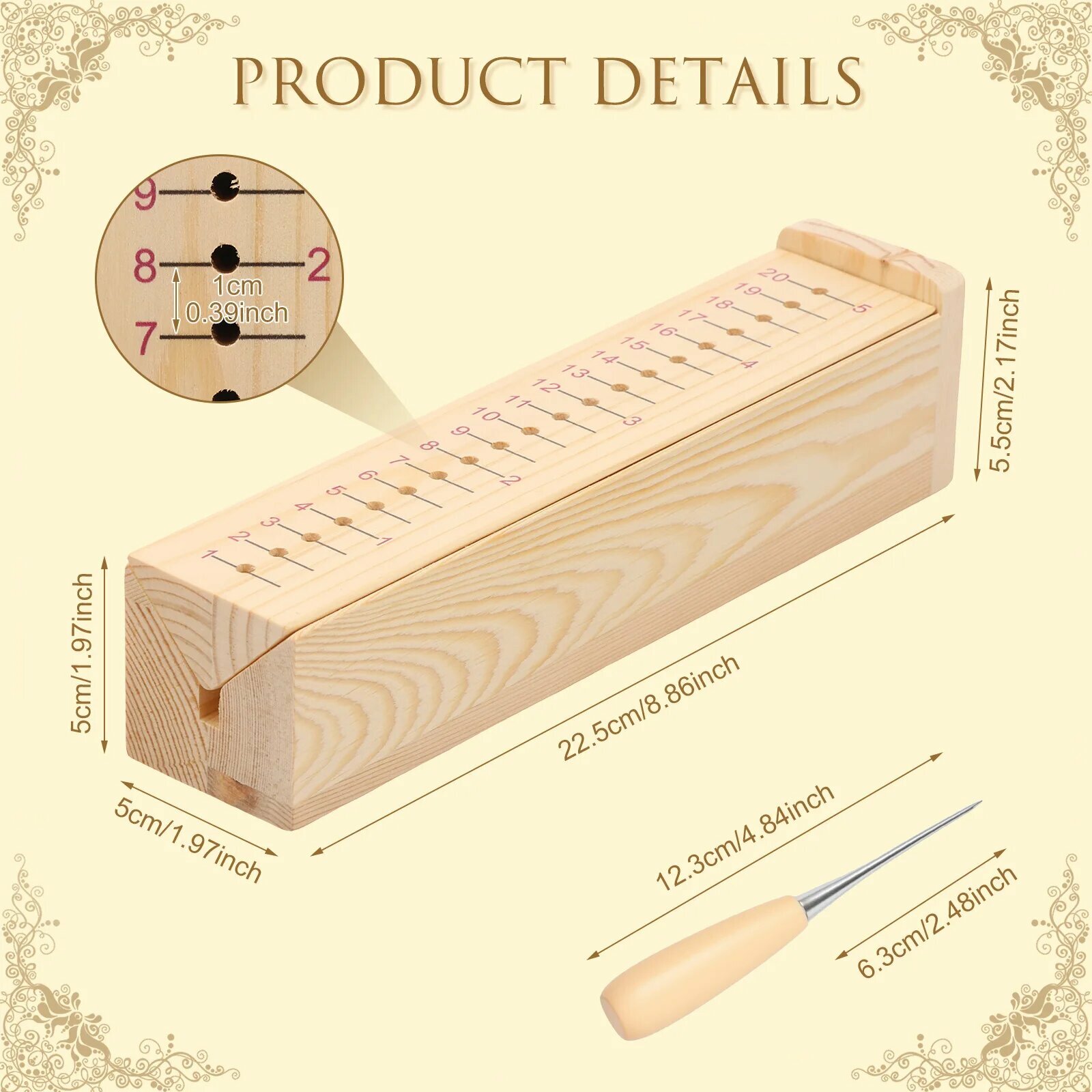 Деревянный дырокол для переплета книг Book Binding Cradle Style B