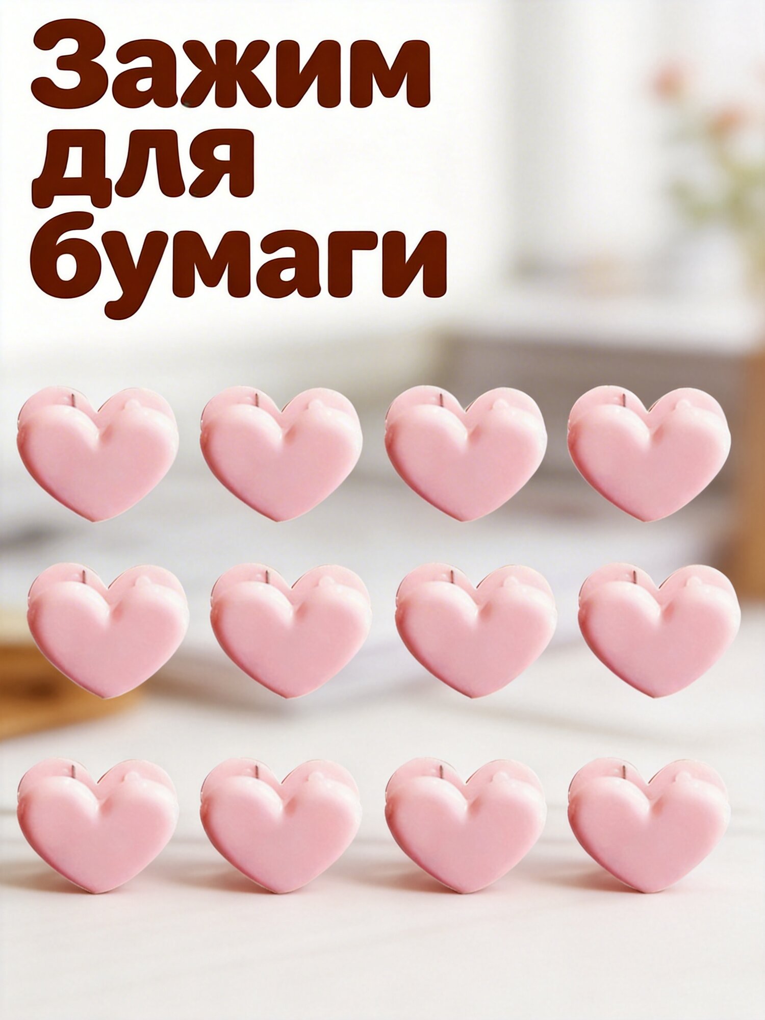 12 Штук Милые Розовые Клипсы Для Бумаги В Forme Сердца Канцелярские Принадлежности 3 00X3 00X1 00Cm