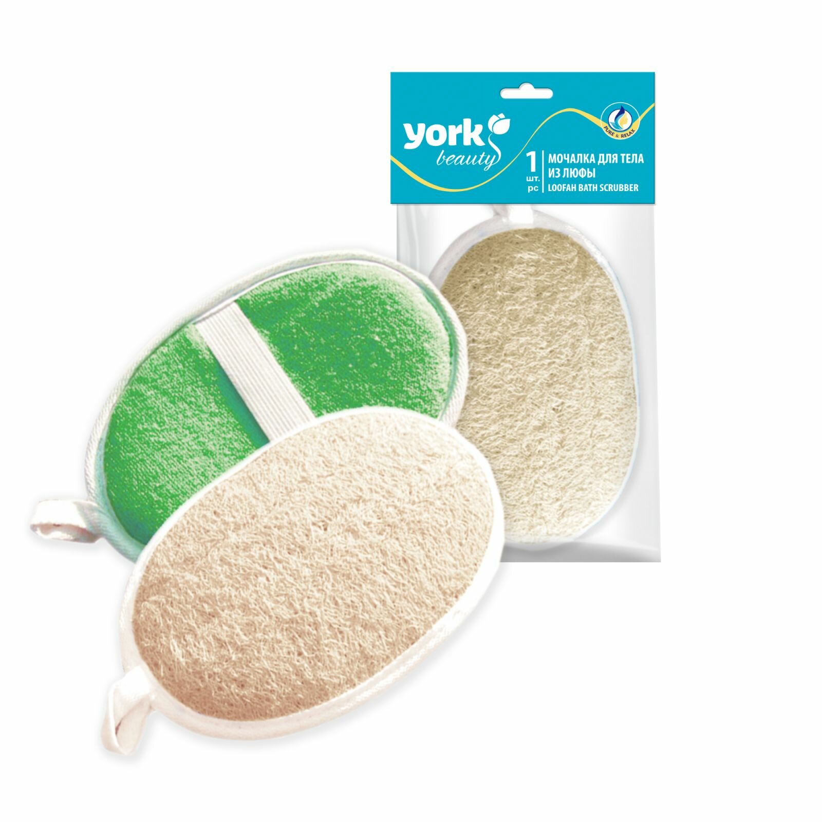 Мочалка York "Овал", из люффы