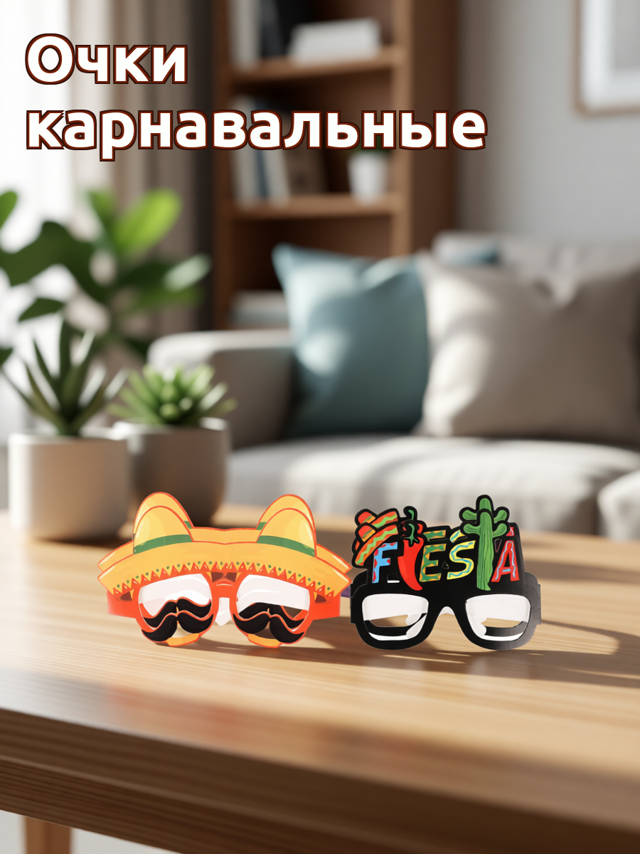 12 Штук Очки Для Праздников В Мексиканском Стиле Подходит Для Фиесты И Костюмированных Вечеринок Размер 19X12X7.5Cm