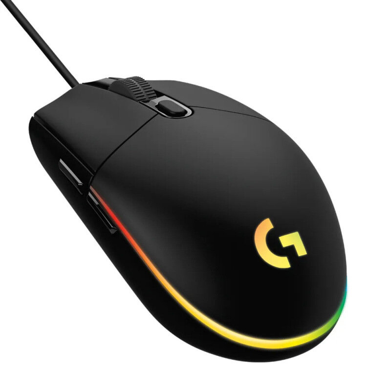 Logitech Проводная игровая мышь с RGB-подсветкой для соревновательной игры на ПК - Черная
