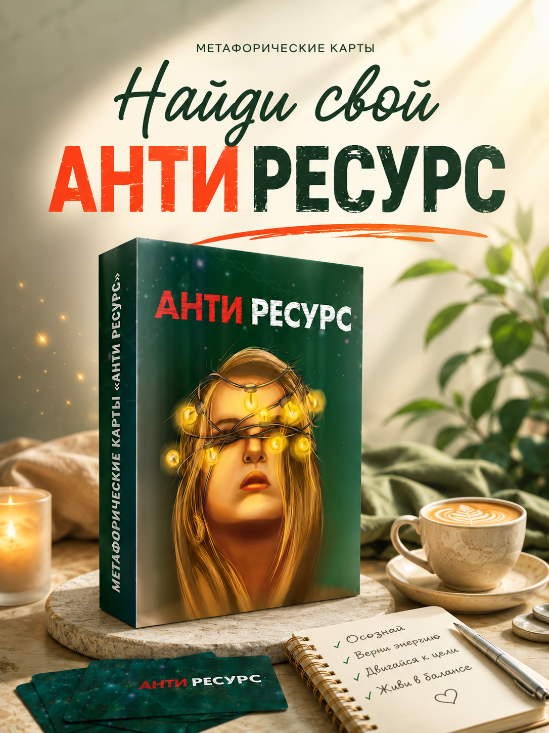 Метафорические Ассоциативные Карты EZOTERIUM "Антиресурс", 50шт
