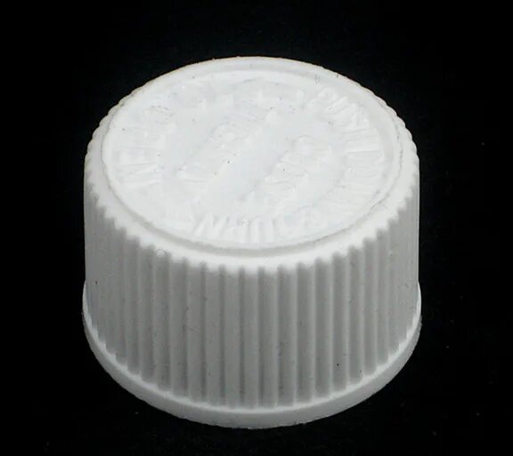 Белая крышка для бутылки 18mm, safety cap