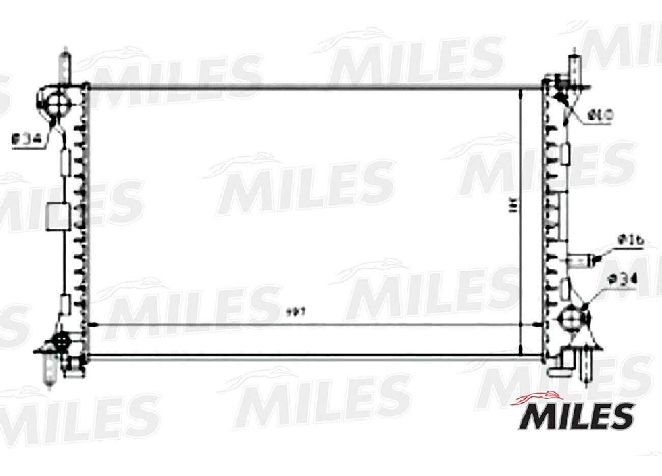 Радиатор FORD FOCUS 1.4-1.8 98-04, MILES ACRM026