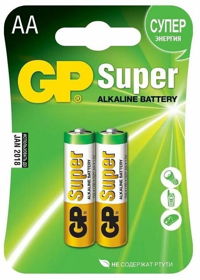 Батарейка GP Super Alkaline 15A LR6 AA GP 15A-2CR2