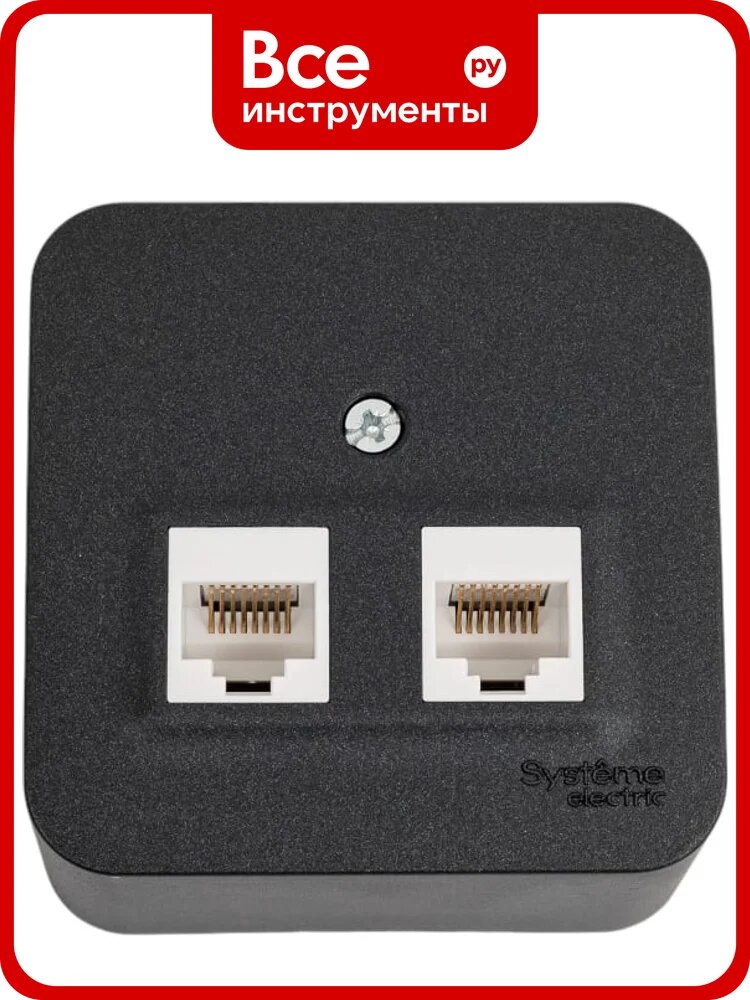 2-ая наружная компьютерная розетка Systeme Electric Blanca Антрацит, RJ45 SE BLNIA045456