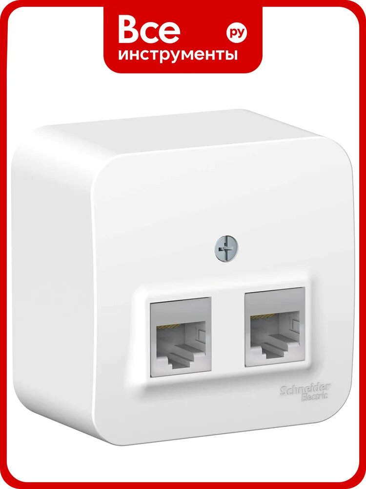 Двойная компьютерная розетка Systeme Electric Blanca наружная белый RJ45, кат.5E SE BLNIA045451