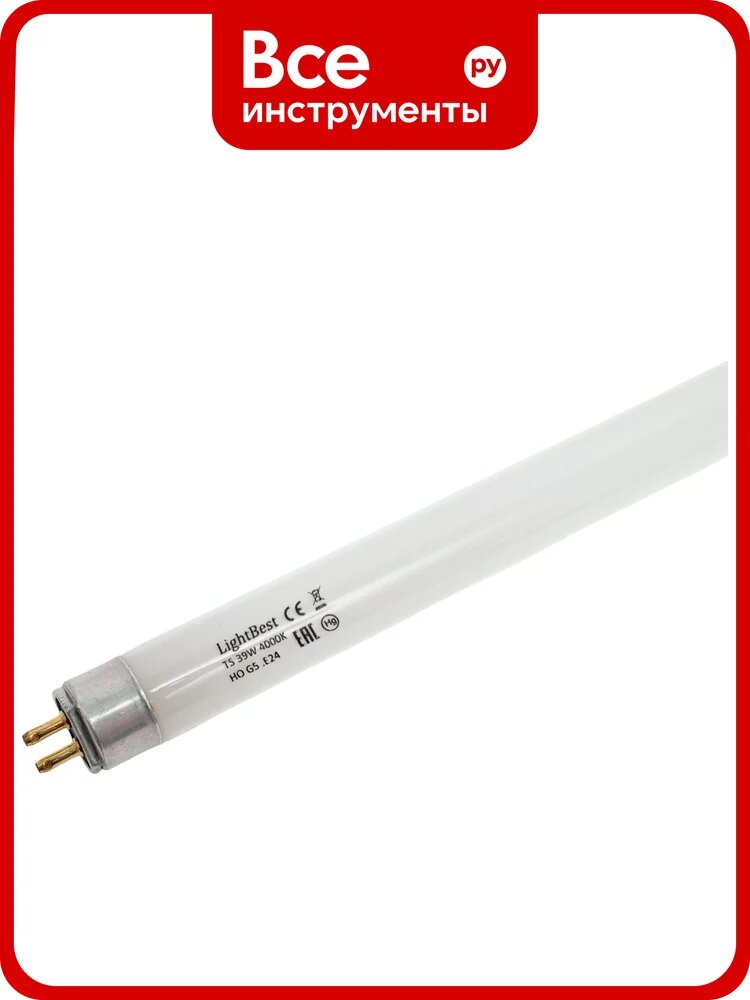 Люминесцентная лампа LightBest LBL T5 39 Вт, 4000K, G5, 3100 лм, срок службы 24000 ч, трубчатая форма, естественный белы
