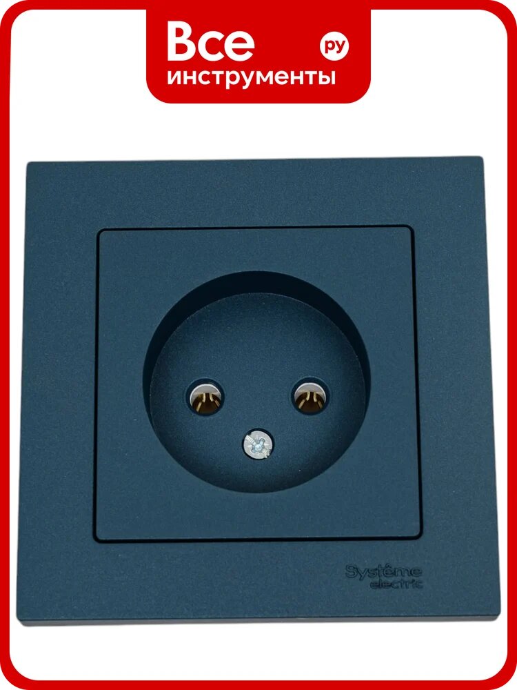 Розетка Systeme Electric AtlasDesign Изумруд б/з, 16А, в сборе SE ATN000840