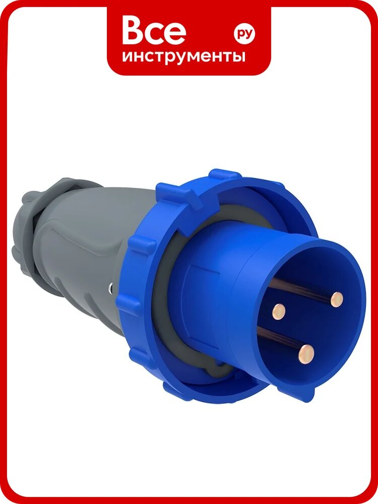 IEK Вилка переносная ССИ-033 63А-6ч/200-250В 2Р+РЕ IP67 MAGNUM PSN01-063-3