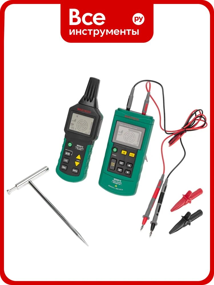 Детектор скрытой проводки Mastech MS6818 цифровой, 400 В, обнаруживает черные и цветные металлы, несколько метров