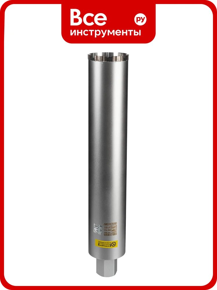 Коронка алмазная по бетону Hilberg 82x450 мм Laser 1 1/4 UNC HD711 мокрого и сухого сверления, для армированного бетона