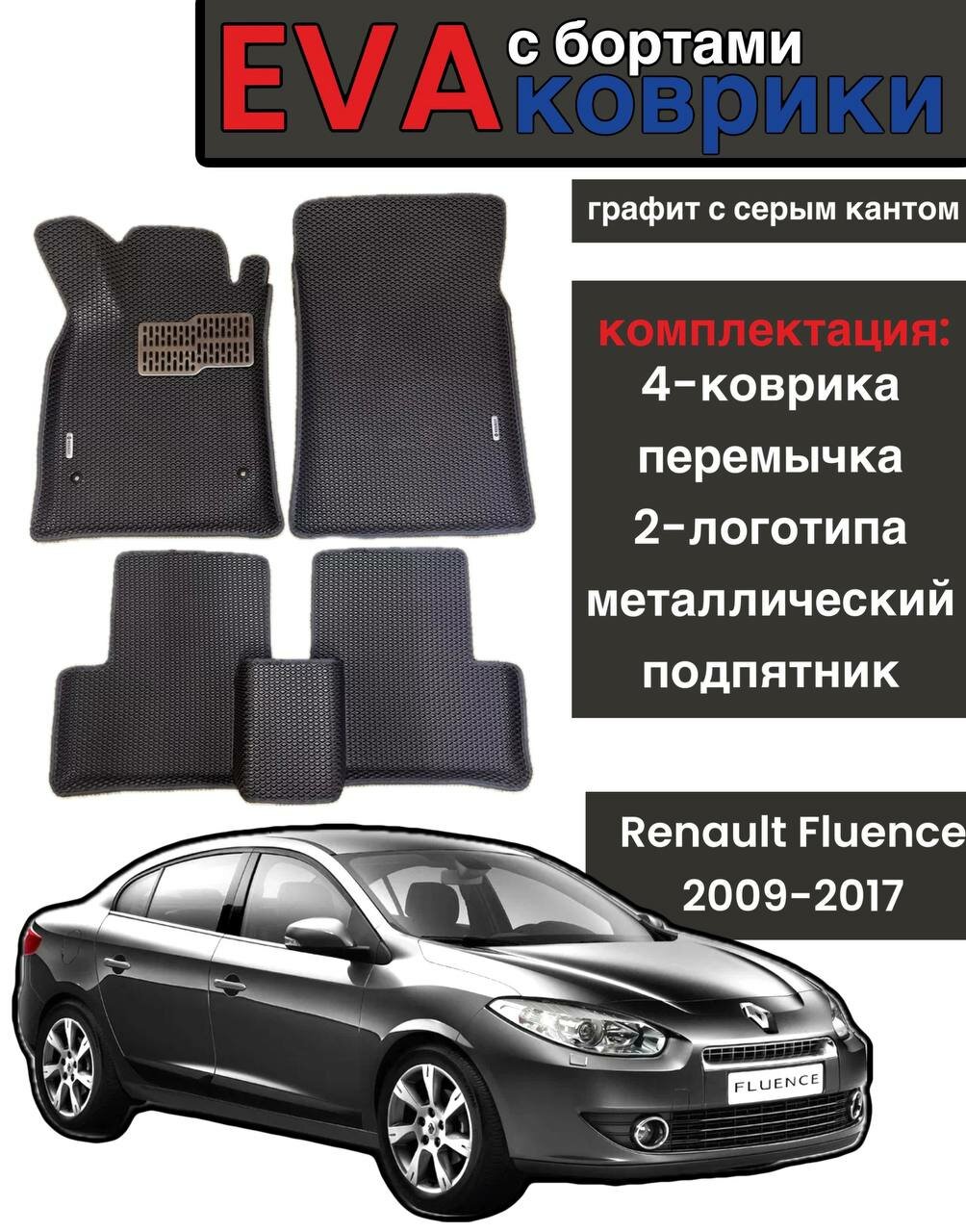 Комплект EVA с бортами для RENAULT FLUENCE I 2009-2017/рено флюенс