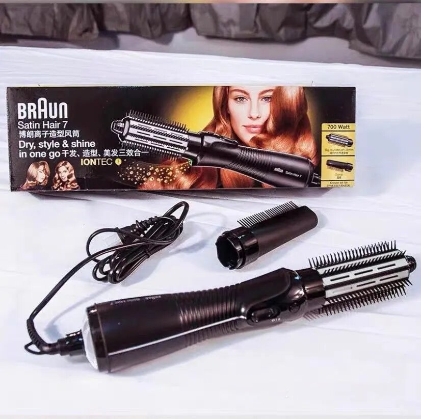 Braun Фен-щетка для волос Satin Hair 7 AS720 700 Вт, скоростей 2, кол-во насадок 1, черный