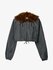 Парка Miu Miu Technical fabric and shearling windbreaker, размер 36, серый