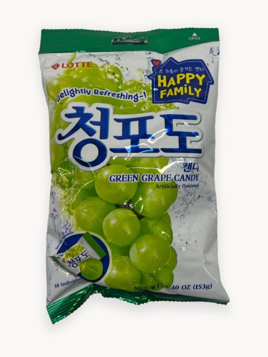 Карамель с соком зеленого винограда Lotte Green Grape 153 г