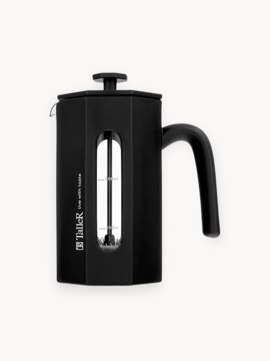 Френч-пресс TalleR TR-32339 Лоренцо 600 мл, нержавеющая сталь, боросиликатное стекло