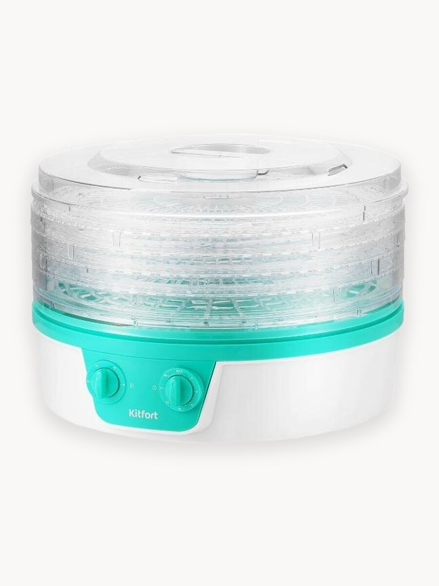 Сушилка для овощей и фруктов Kitfort КТ-1935-3 бело-бирюзовая