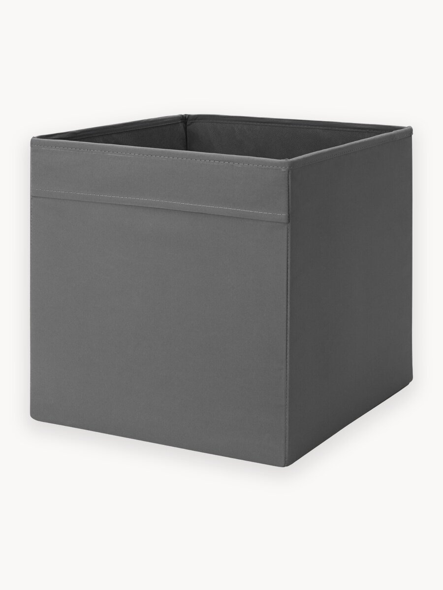 Коробка икеа "DRONA", для хранения, с ручками, темно-серая, 33х38х33см