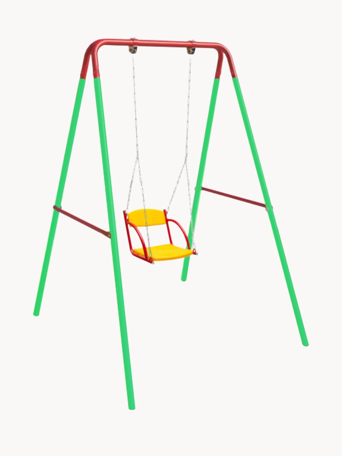 Уличные качели дачные, салатовый, сиденье на цепях, подшипниковая опора