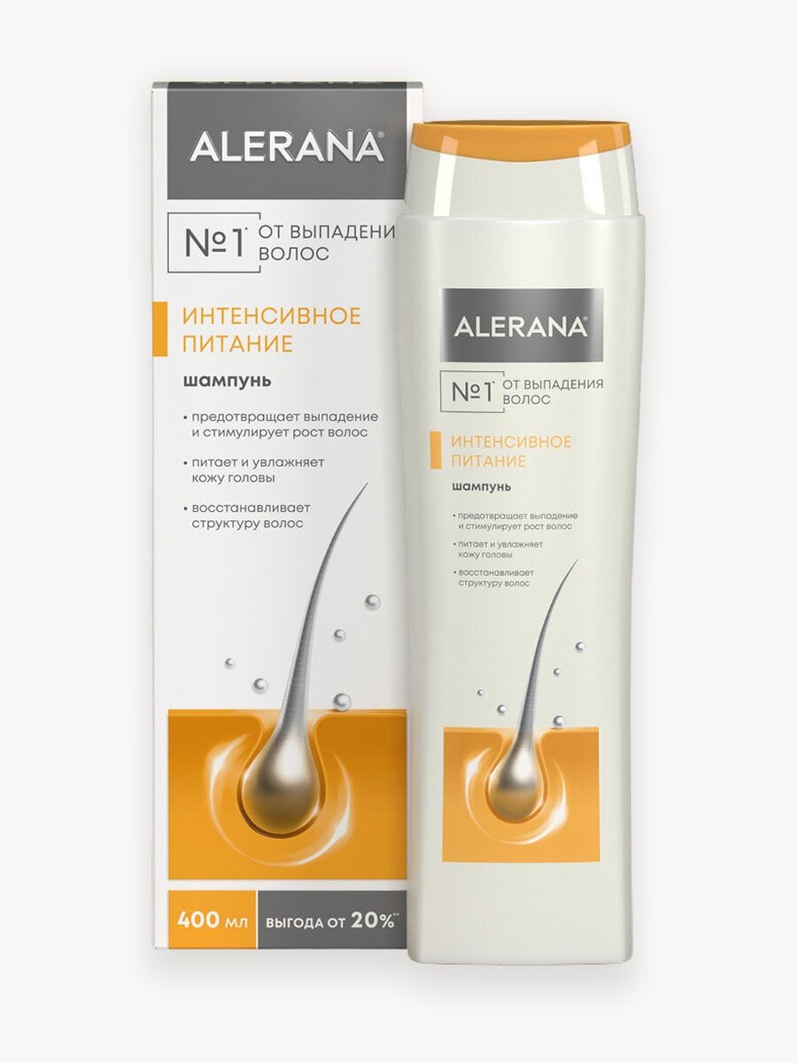 Шампунь питательный от выпадения Алерана, для роста волос, 400 мл