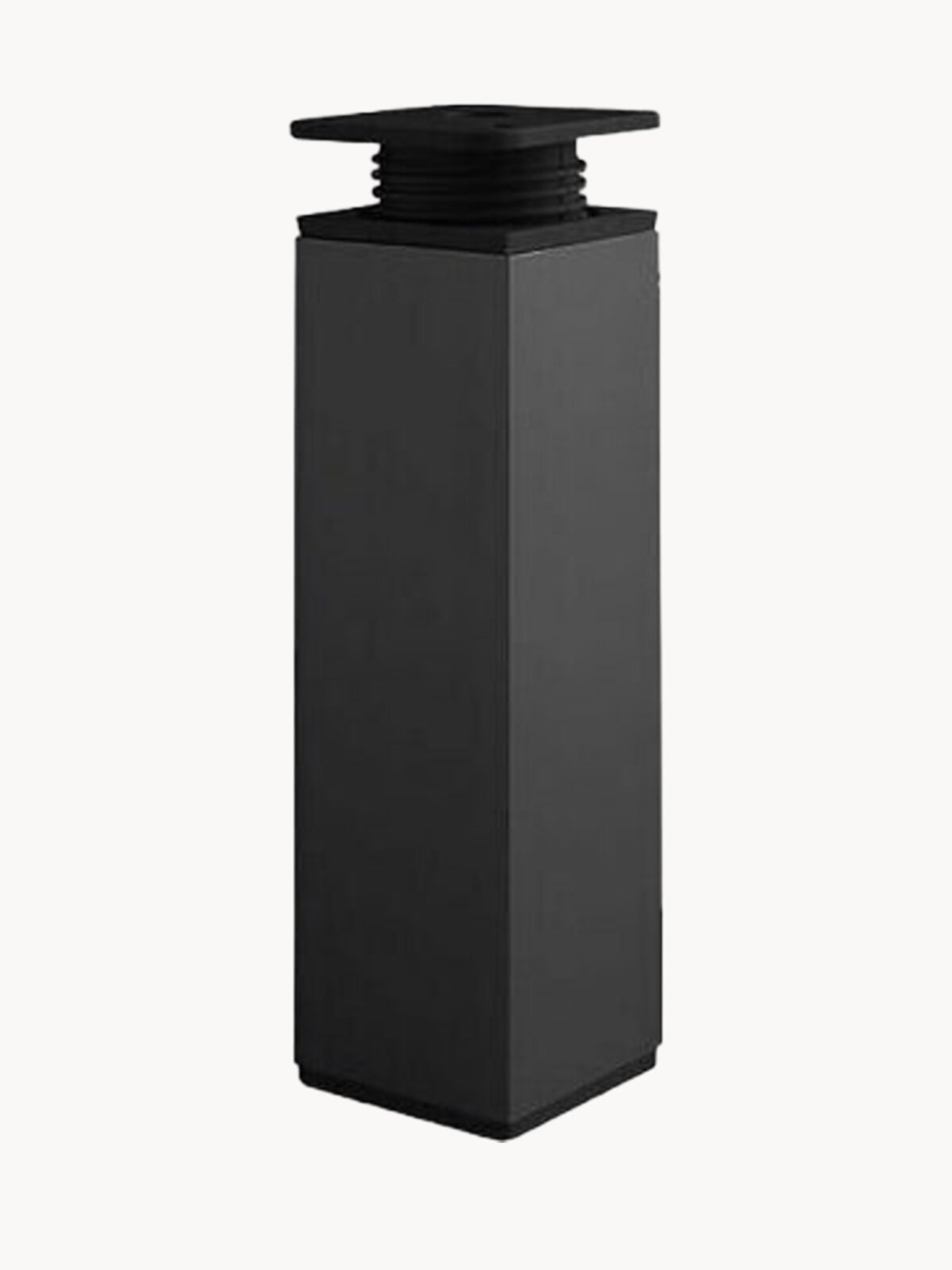 Опора мебельная регулируемая 250 мм черная матовая, квадратная, 40х40мм, алюминий,4 штуки