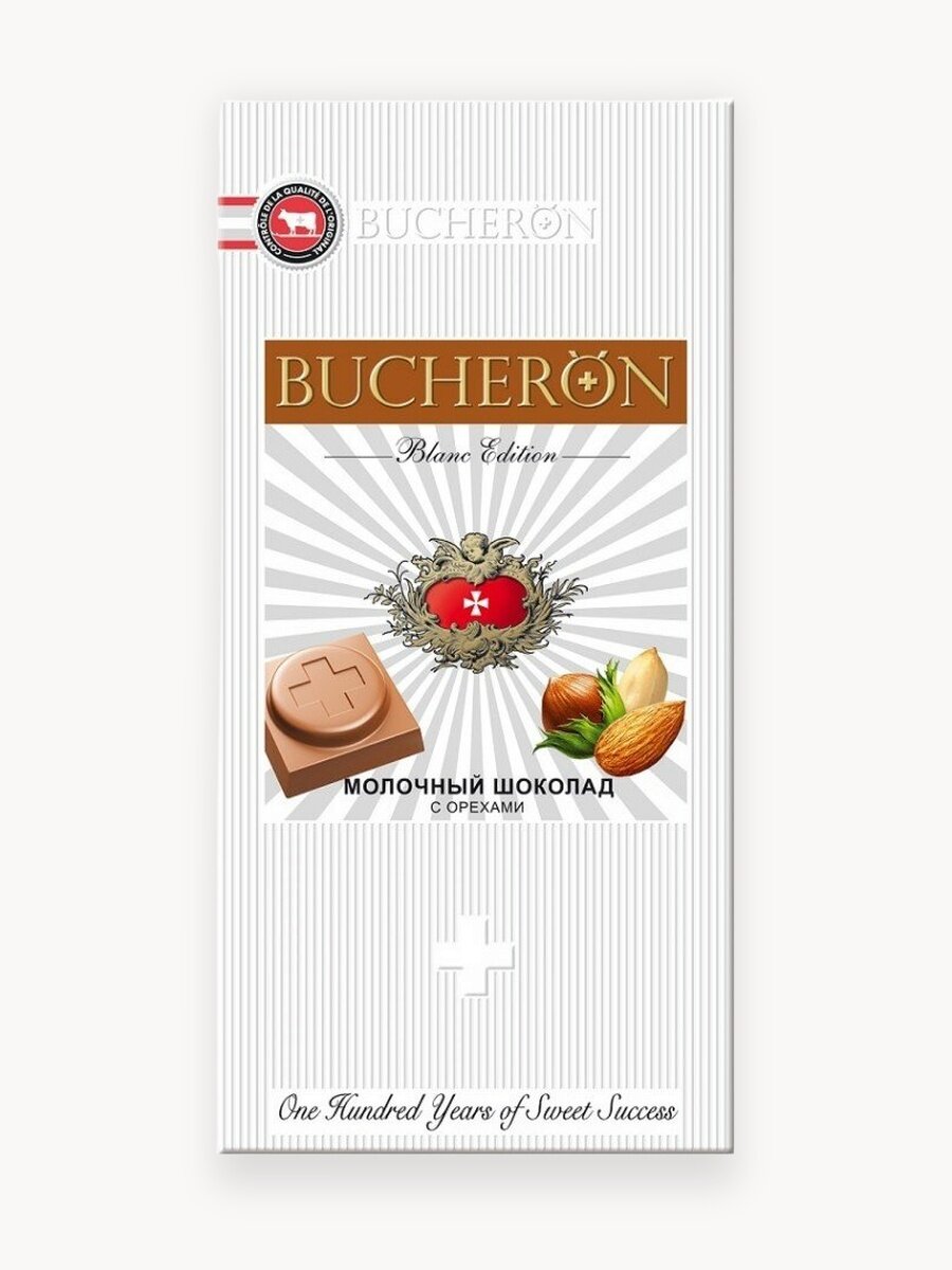 Шоколад BUCHERON BLANC EDITION молочный с орехами 85г