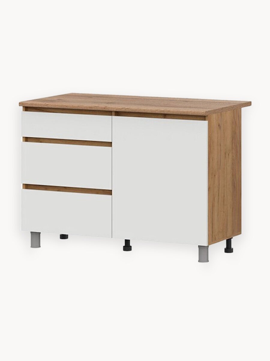 Кухонный гарнитур Hoff Денвер, 200х215х60 см, дуб золотой, дуб Вотан, белый