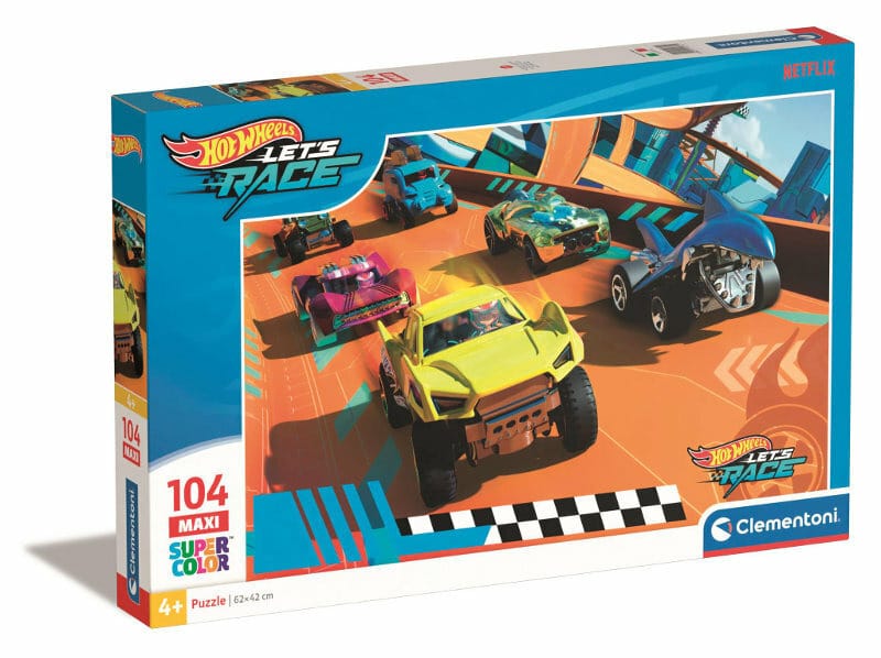 Пазл Clementoni Super Color Hot Wheels, макси-пазл, 104 элемента, 62x42 см