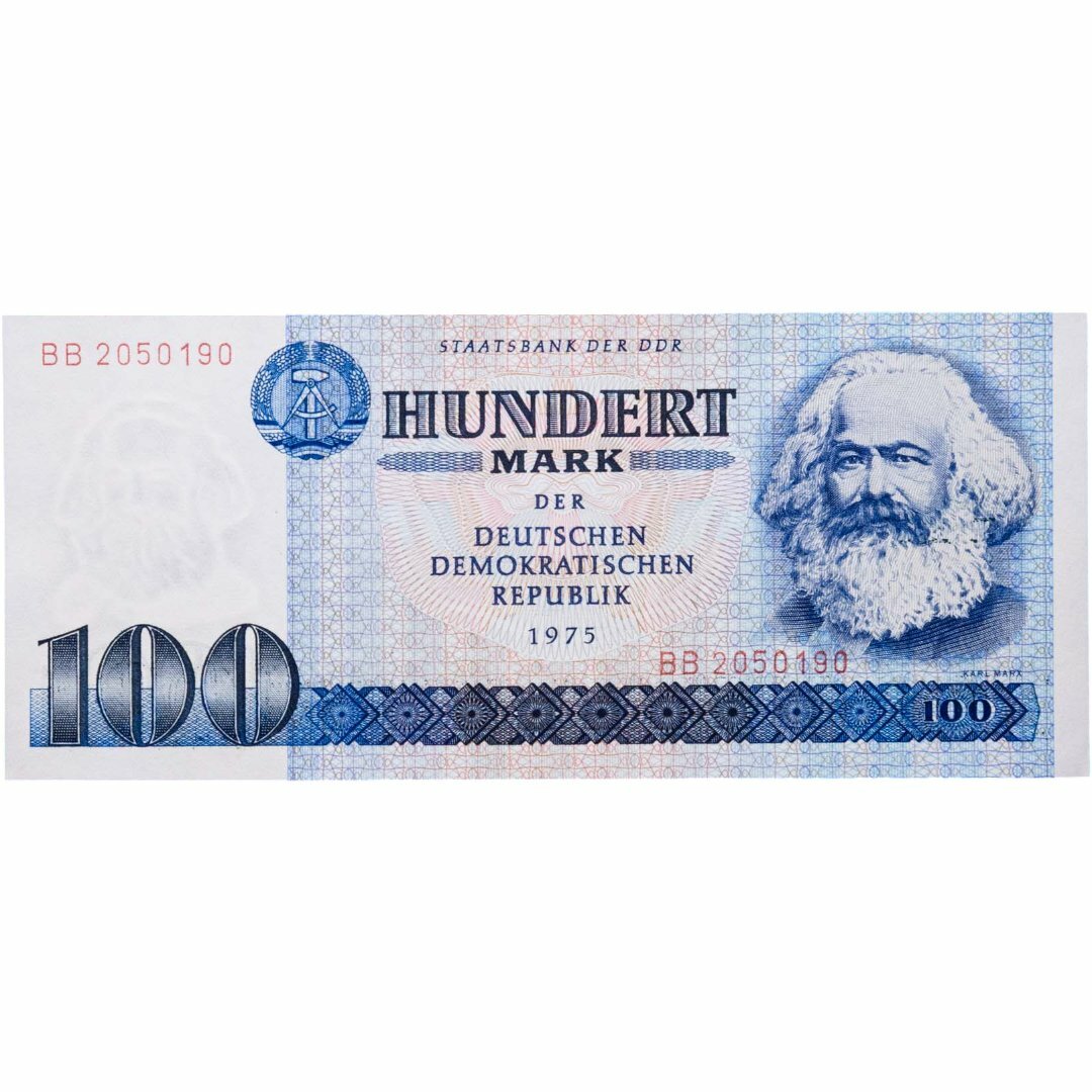 Германия ГДР 100 марок 1975 Pick 31а Карл Маркс пресс
