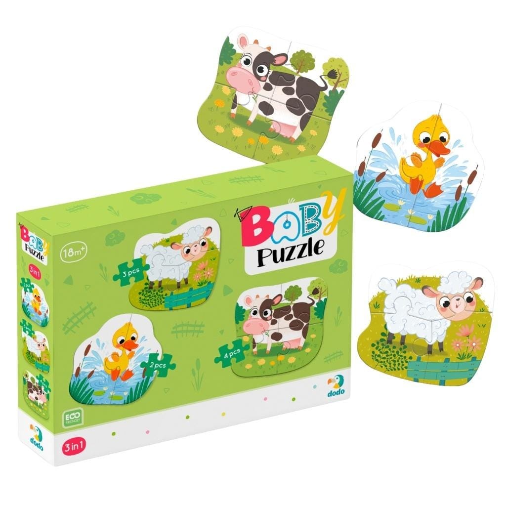 Пазл DoDo Baby "Домашние животные", 2-3-4 элемента