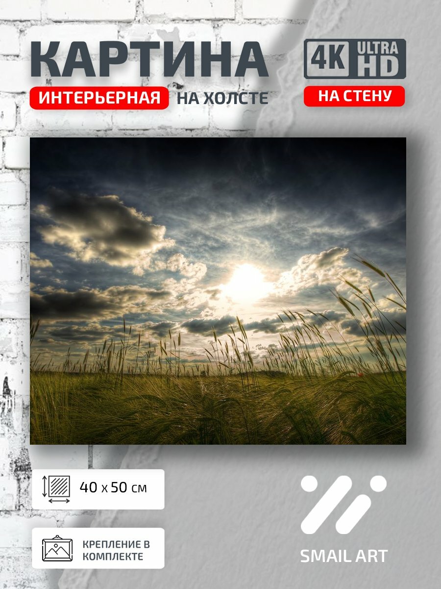 Картина на холсте интерьерная 40 на 50 на стену Горизонт Landscape для гостиной пейзаж