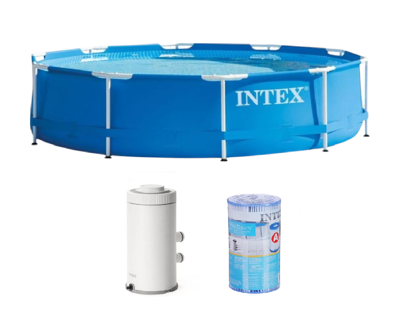 Бассейн каркасный круглый 366х76 см, картриджный фильтр-насос 2006 л/ч