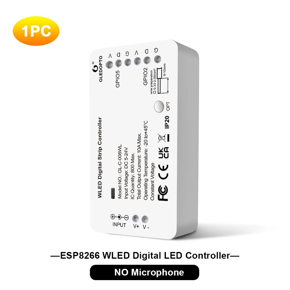 GLEDOPTO RGB Контроллер GL-C-008WL/009WL/010WL/010WL-D ESP8266 WLED