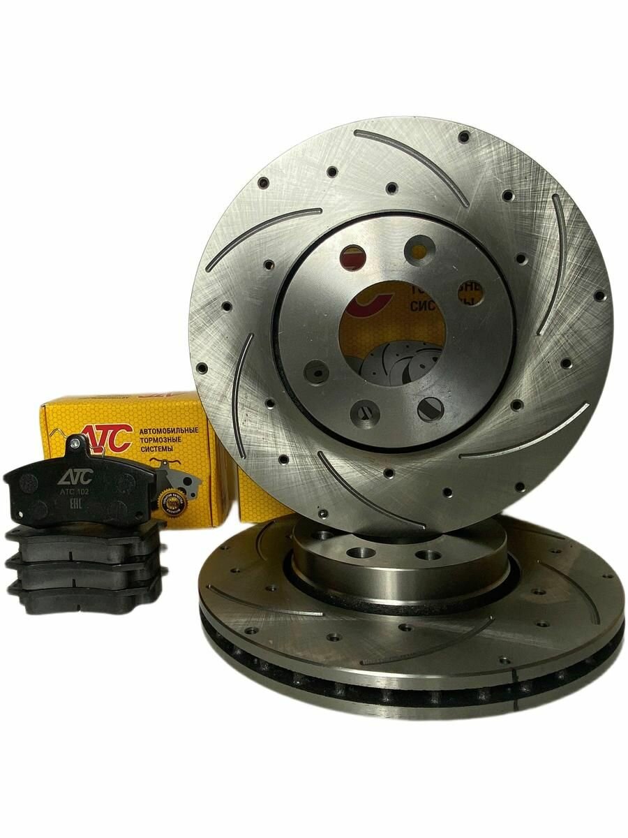 Комплект тормозных дисков R14 и передних тормозных колодок