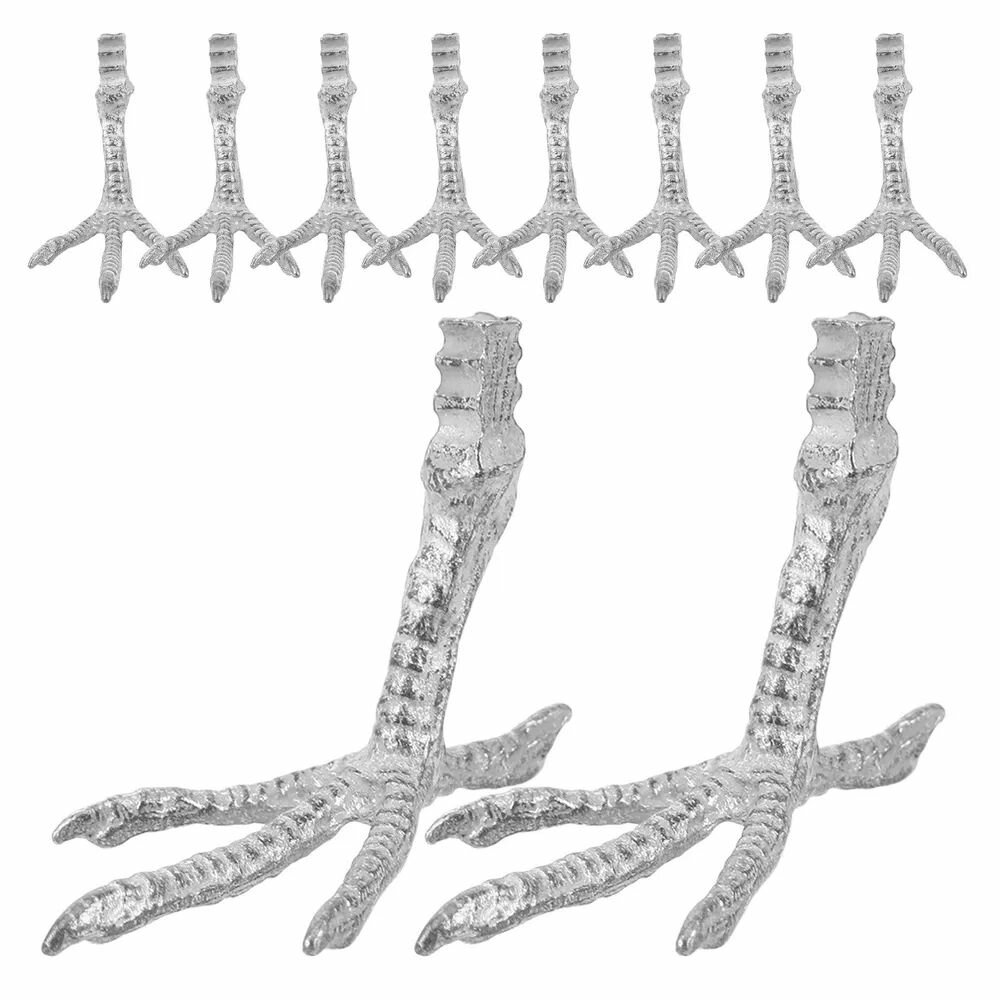 Набор из 10 реалистичных железных лапок птиц для декора дома и рукоделия