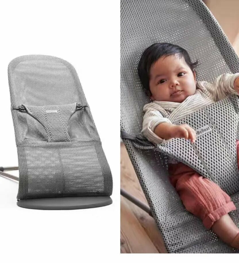 Шезлонг для новорожденных от 0 BabyBjorn Bouncer Bliss Mesh, Dusty Pink