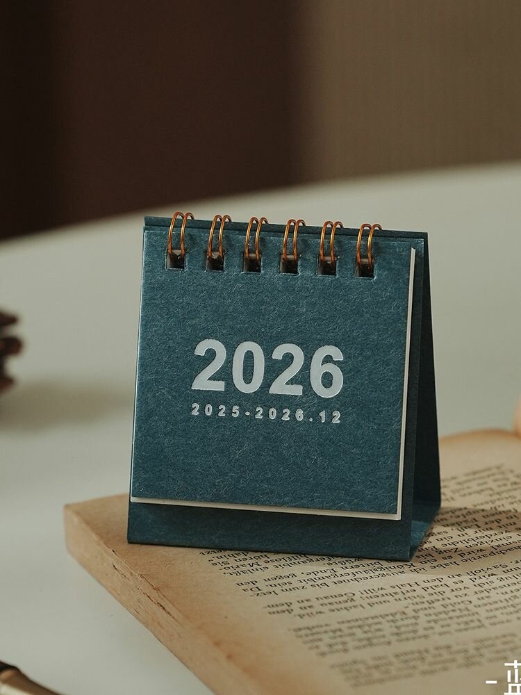 Минималистичный настольный календарь 2026 года, портативный мини-календарь в стиле MUJI, планировщик для рабочего стола и ежедневных заметок