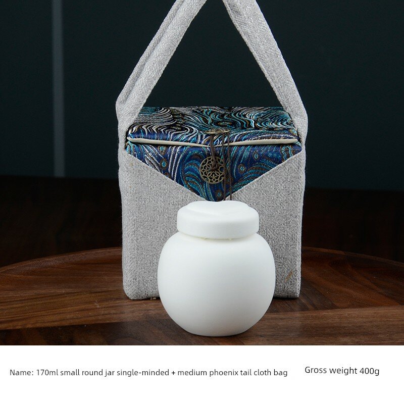 Керамическая банка для хранения с герметичной крышкой, влагонепроницаемая, белая, простая, круглая, для чая, коробка