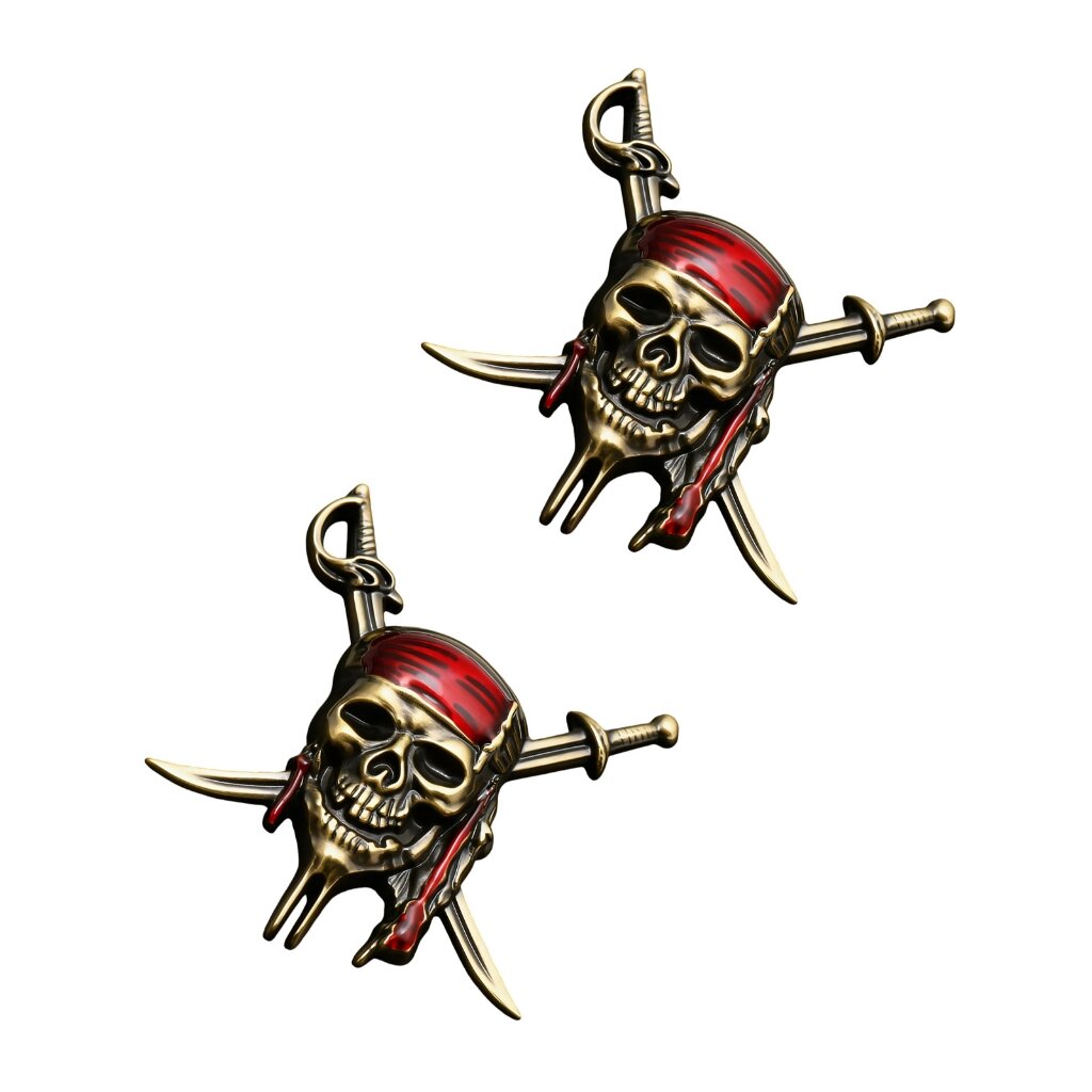 1 Пара 3D Череп Металлическая Автомобильная Наклейка Всепогодная Автоматическая Эмблема для Автомобиля Грузовика Универсальная Клейкая Наклейка Простая Установка