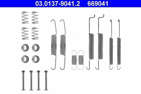 Ремкомплект пружин для барабанных колодок ATE 03-0137-9086-2, задних, Citroen Xsara, ZX, Peugeot 306, Renault 19 I, II, 21, Clio I, Super 5, Twingo