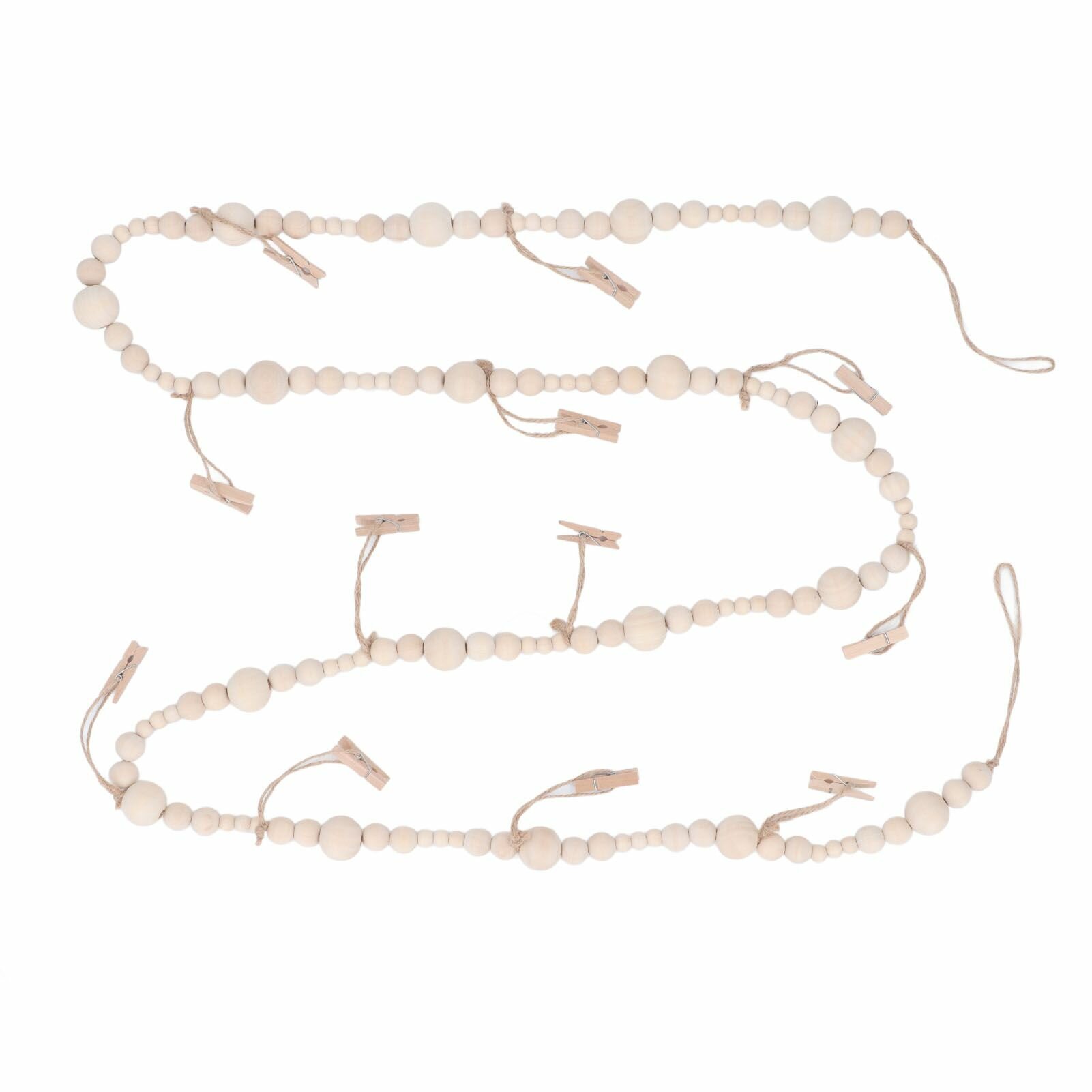 Гирлянда из бисера: скандинавские деревянные бусины, подвес для фото, детская комната