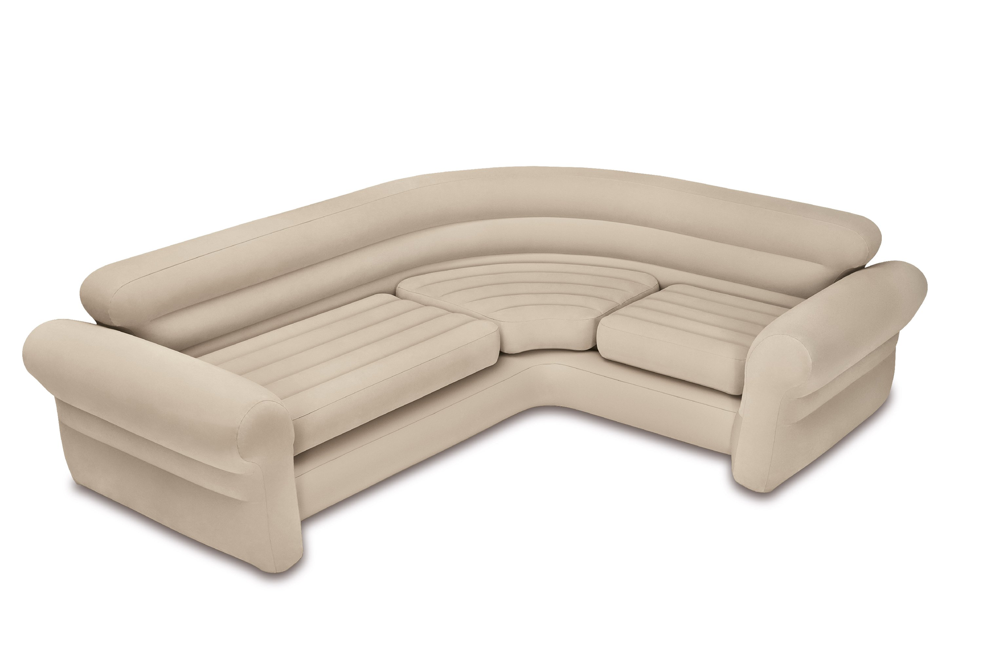 Надувной диван Intex Corner Sofa, 68575, бежевый, 257х203х76 см