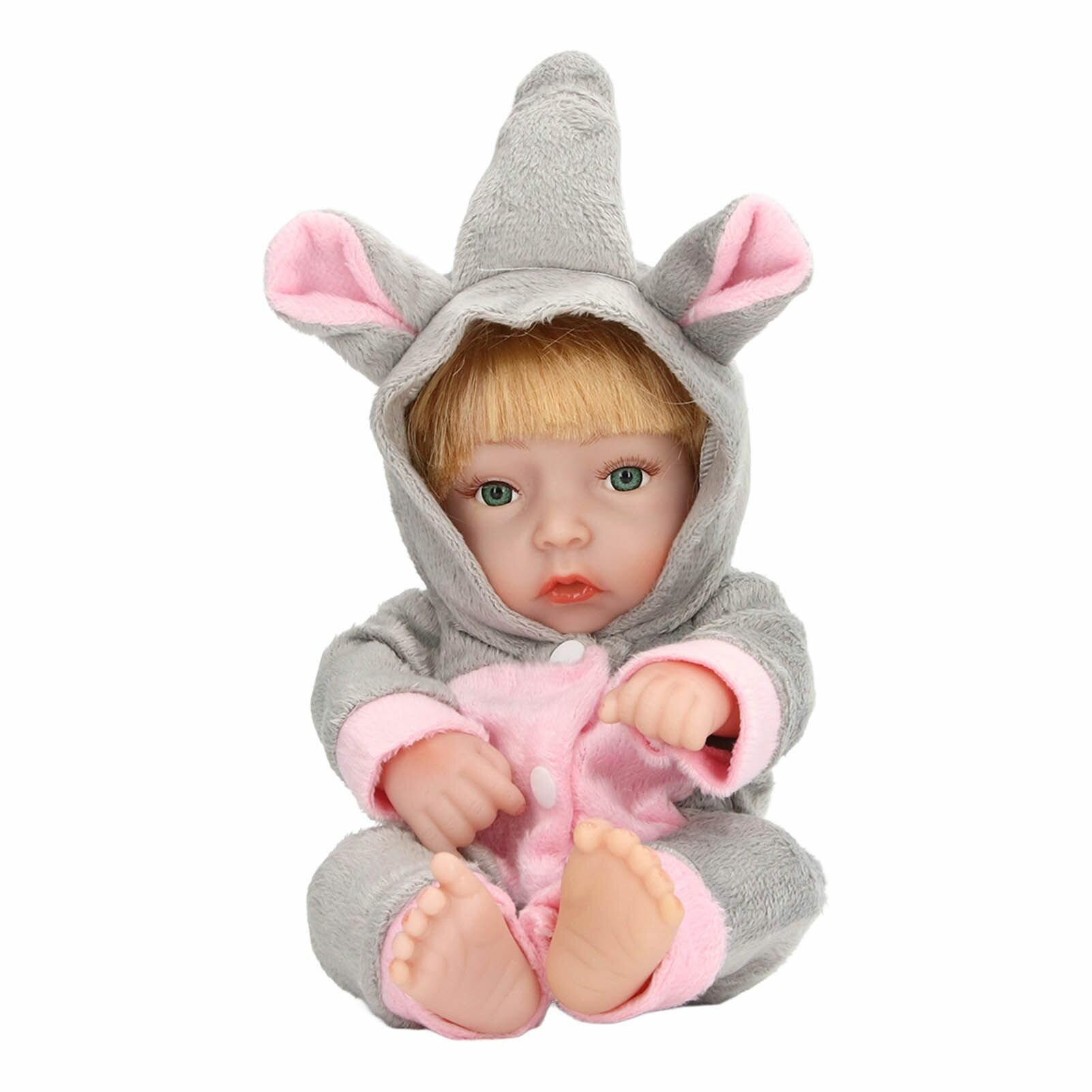 Кукла-реборн 11 дюймов, со светлыми волосами и розовыми щеками