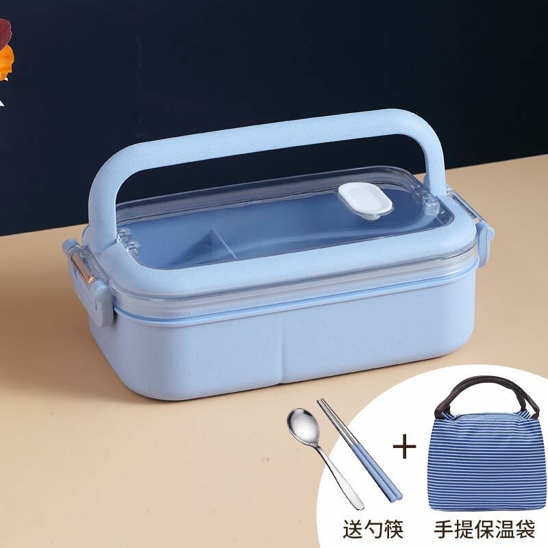 Японский стиль, двухслойный ланч-бокс, бенто-бокс для офисных работников и студенток, микроволновая, разделенная, портативная ланч-бокс набор