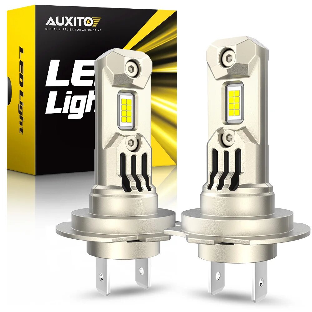 AUXITO 2 шт. H7 светодиодные лампы для фар 6500K белые CANBUS дальнего ближнего света с охлаждающим вентилятором для автомобильных фар передняя лампа дальнего света 12 В