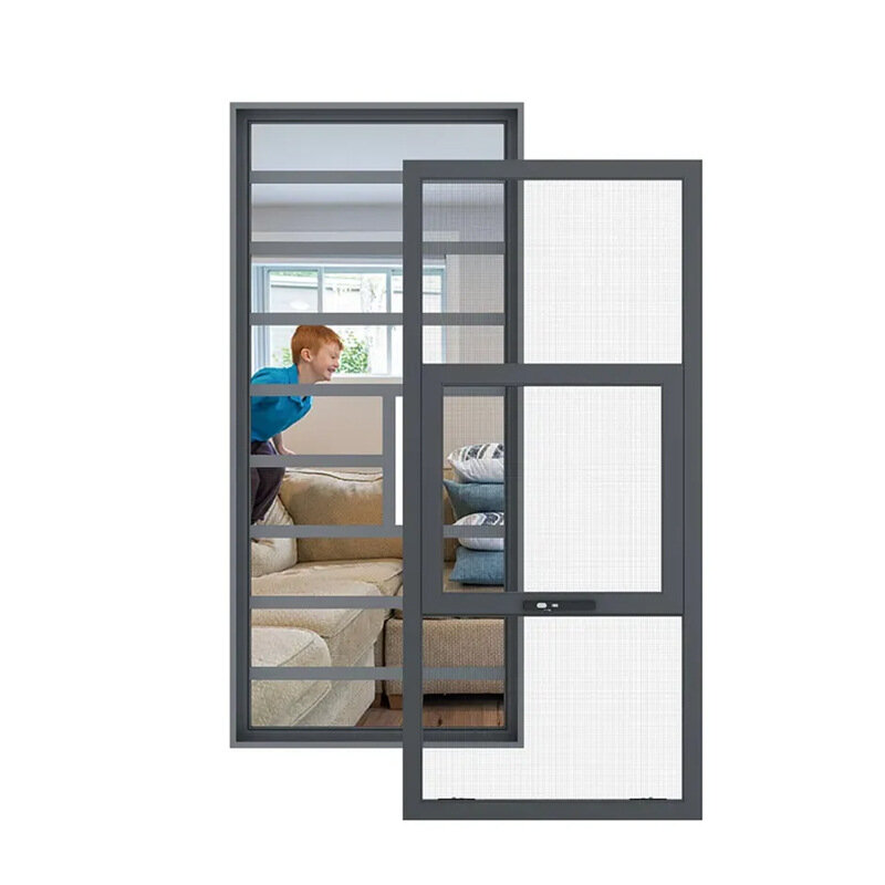 Усовершенствованная быстроразъемная сетка для защиты детей, выдвижная и опускаемая москитная сетка для раздвижных окон, оптовая продажа от производителя