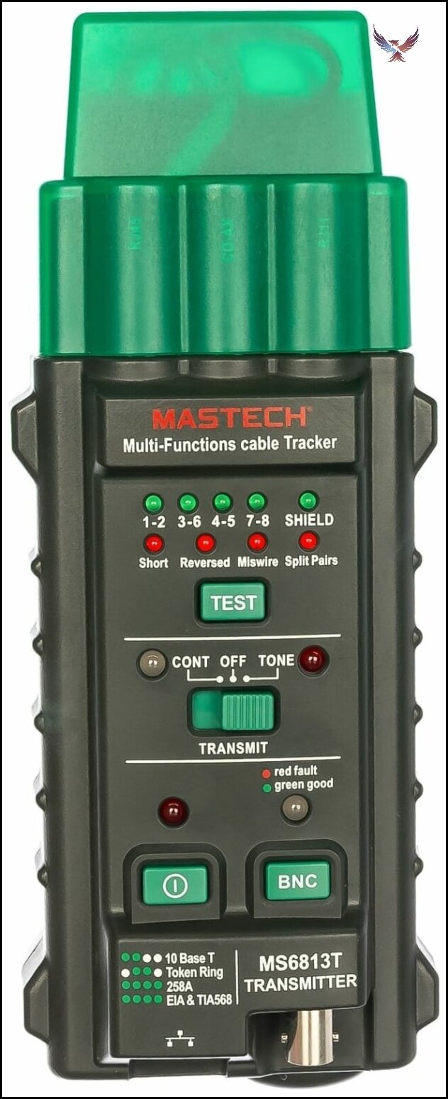 Кабельный тестер Mastech MS6813, подсветка экрана, IP44, питание от CR-9V