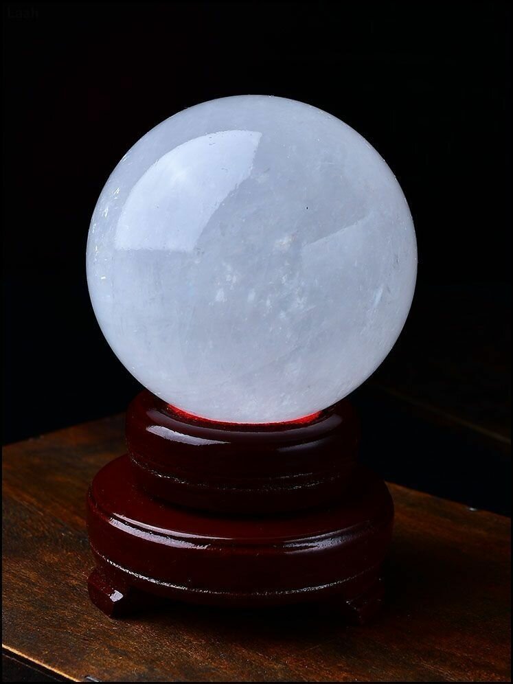 Натуральный камень (минерал) Горный Хрусталь, Белый хрустальный шар,5cm(Включает основание)